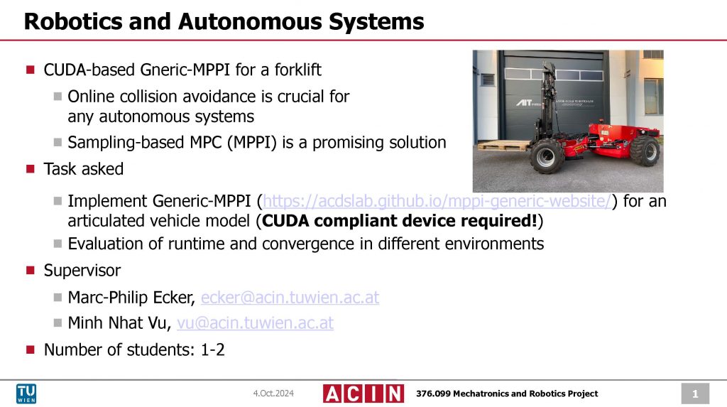 Project Proposals: Robotics and Autonomous Systems – Automation ...