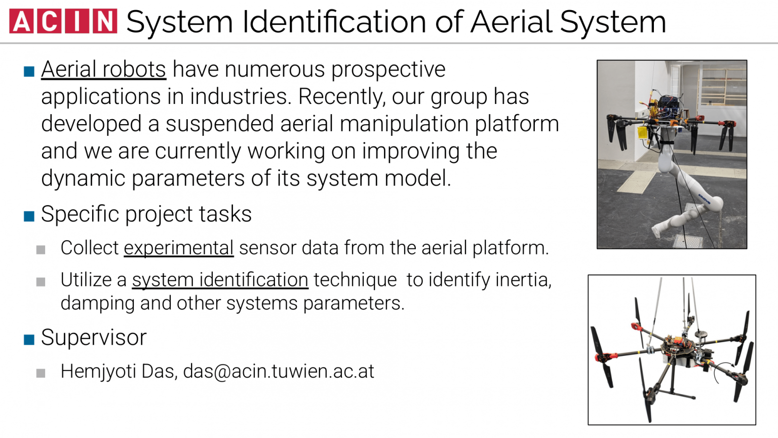 Project Proposals: Robotics and Autonomous Systems – Automation & Control Institute